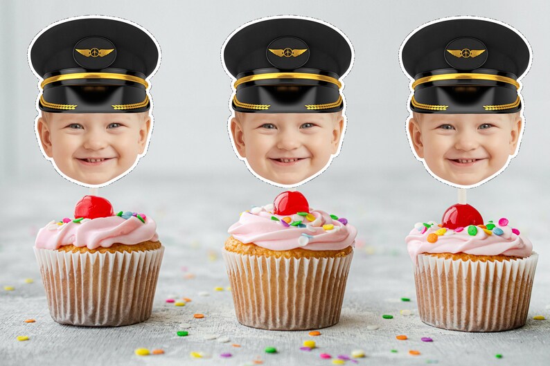 Airline PILOT Cupcake Topper DIGITAL FILE Printable - Etsy