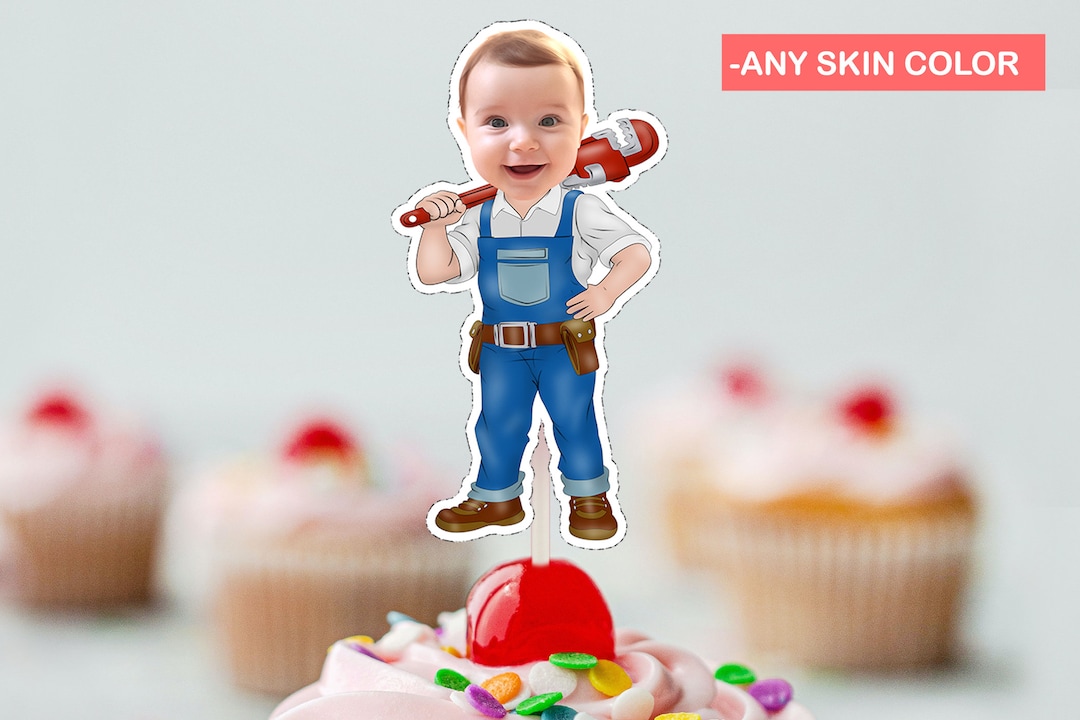 Personalized Plumber Cupcake Topper (digital File) - Etsy