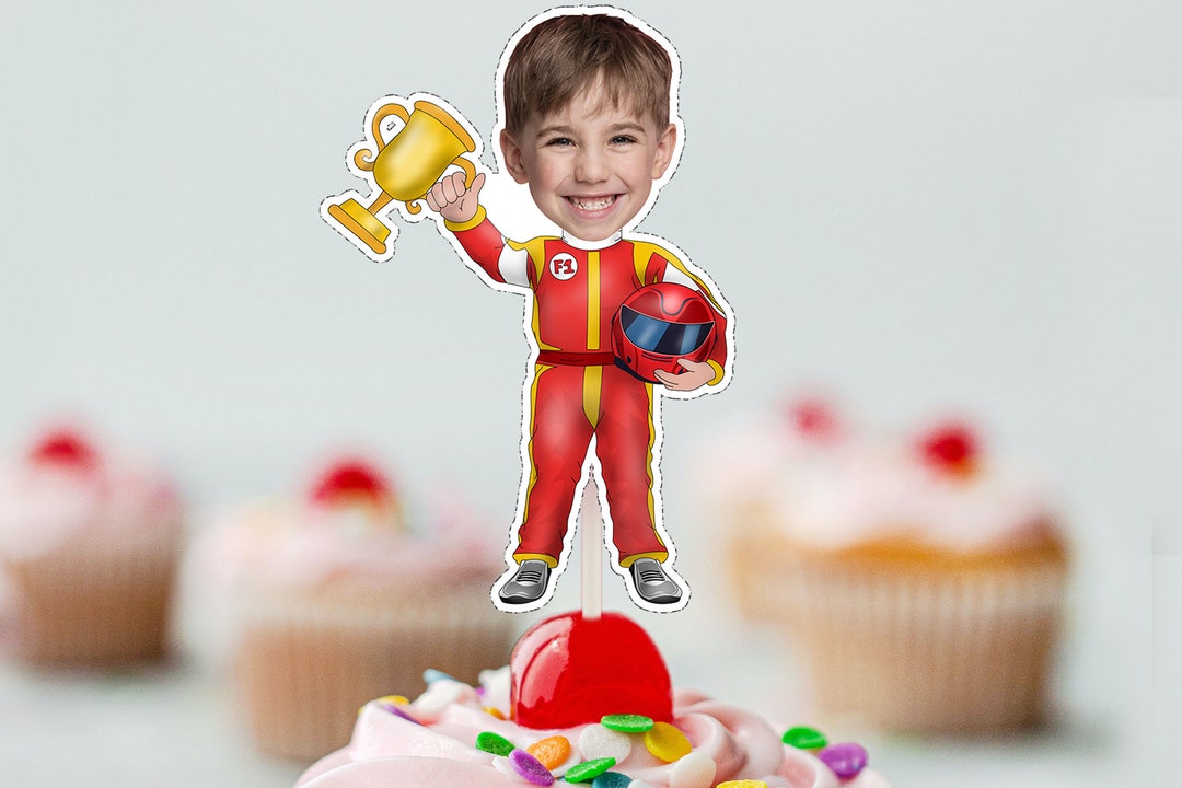 F1 Racer Cupcake Topper: Personalized Racing Party (digital File) - Etsy