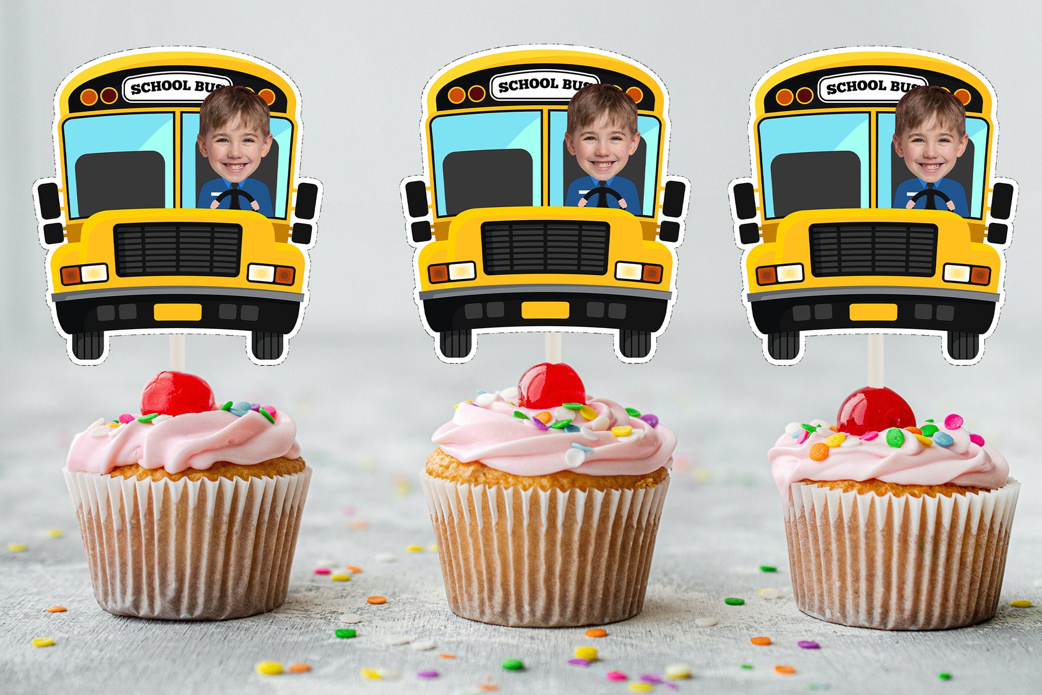 School Bus Driver Cupcake Topper: Personalized Printable (digital File ...