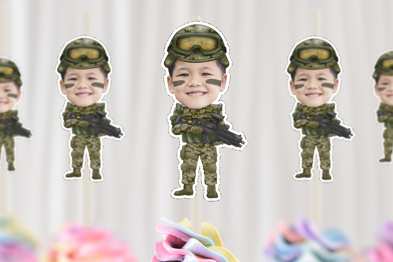 SOLDIER Cupcake Topper (DIGITAL FILE) , Printable Cupcaketopper ...