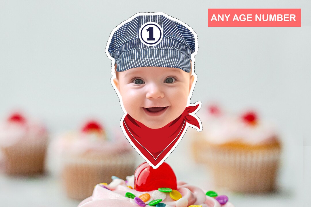 Train Conductor Hat Cupcake Topper: Personalized Party Decor (digital ...