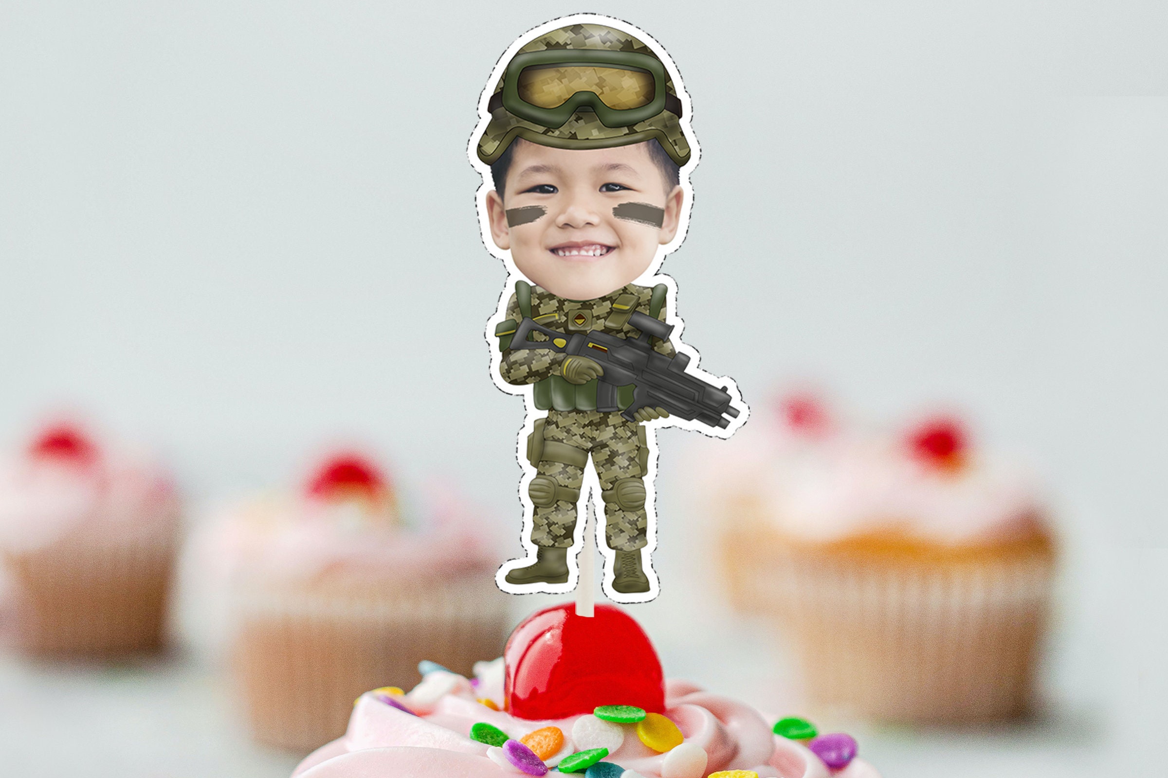SOLDIER Cupcake Topper (DIGITAL FILE) , Printable Cupcaketopper ...