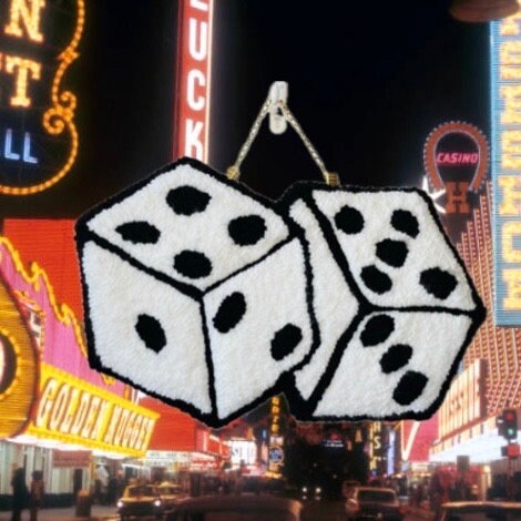 Fuzzy Dice White Tufted Wall Rug - Etsy