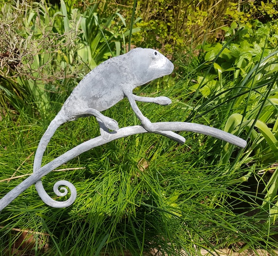 Metal Chameleon Sculpture/ Metal Sculpture/ Forged Steel/ | Etsy