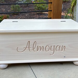 Personalized Hand Carved Wood Toy Chest With Bun Feet - Etsy