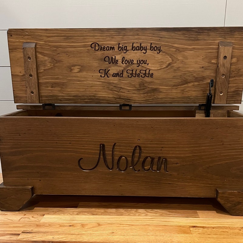 Wooden Carved Toy Box - Etsy