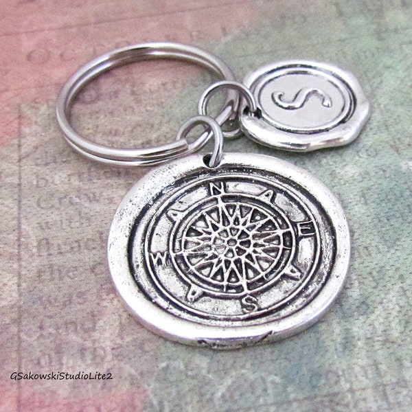 Compass Key Chain - Etsy