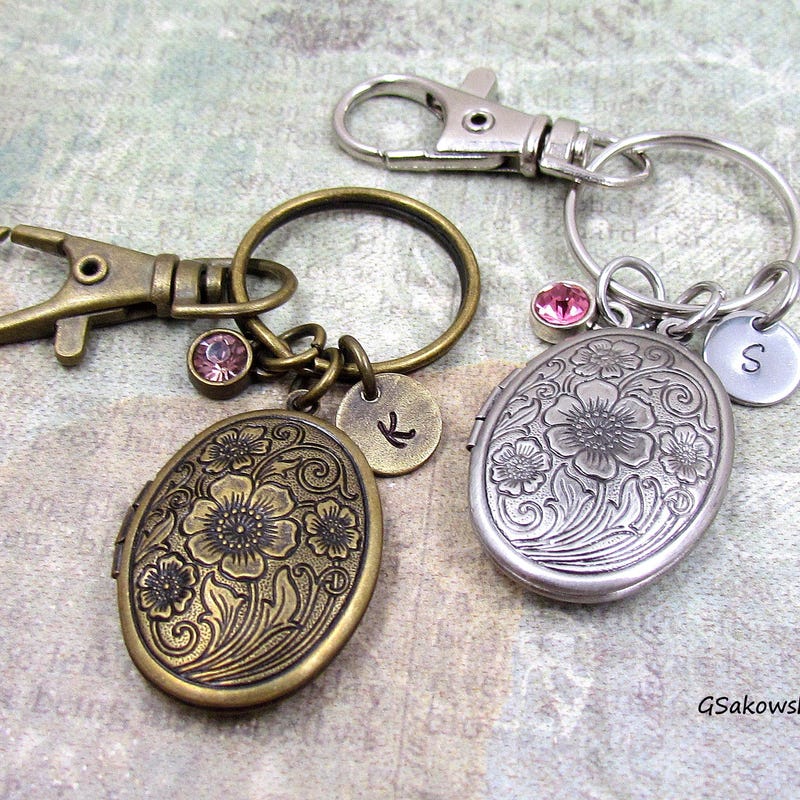 Initial Floral Locket - Etsy