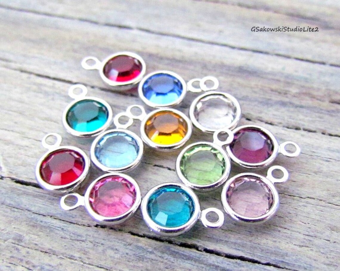 Add on Swarovski Crystal Channel Birthstone Charm - Etsy