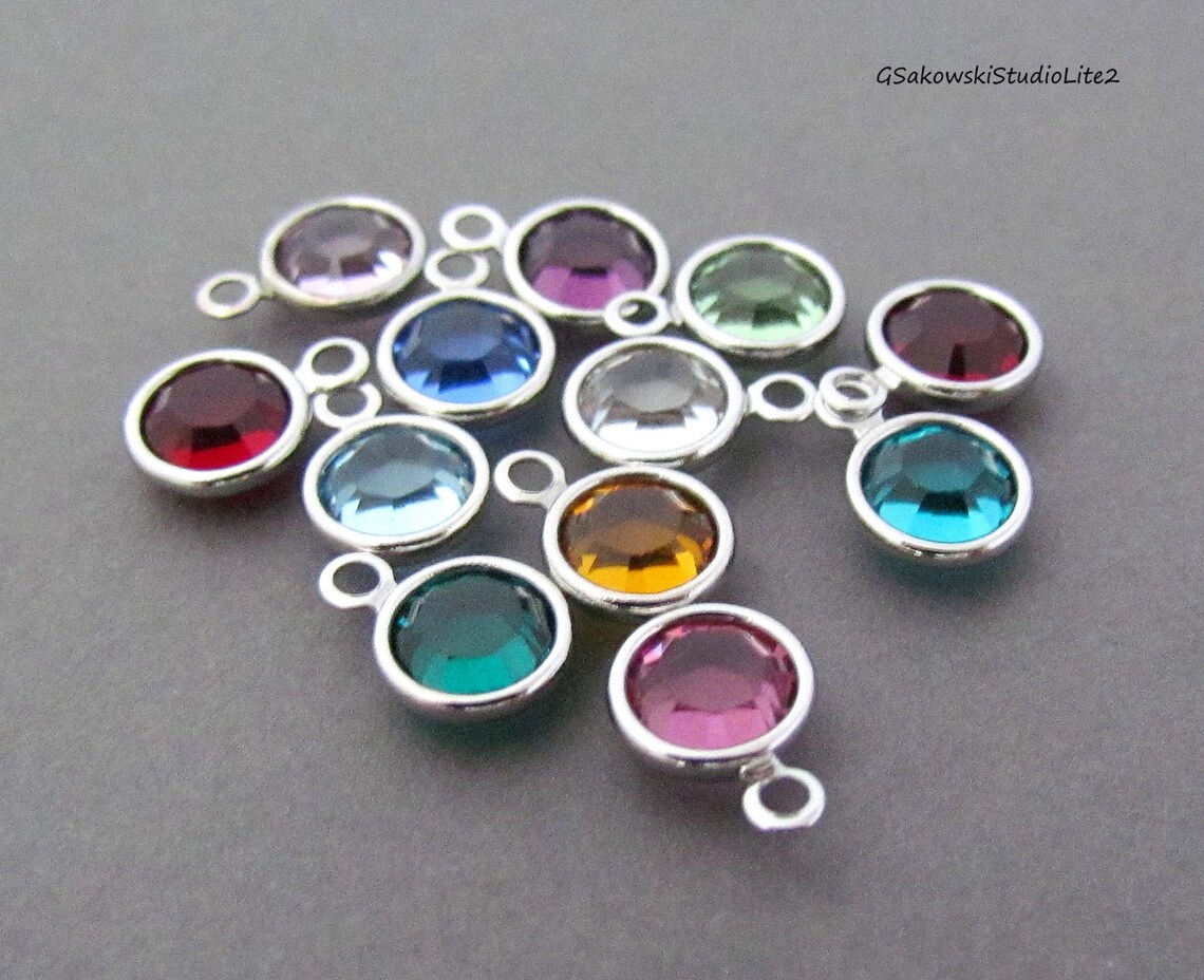 Add on Swarovski Crystal Channel Birthstone Charm - Etsy