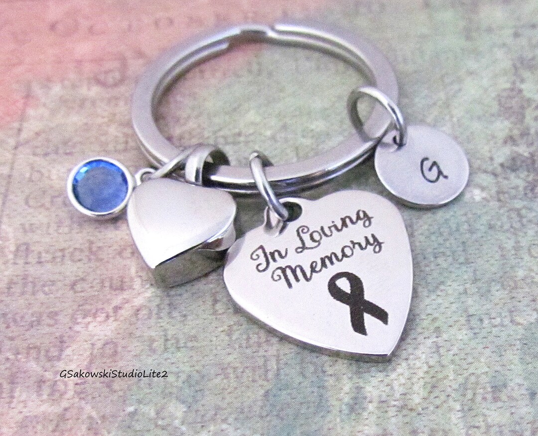 Heart Urn in Loving Memory Personalized Key Ring, Cremation Memorial ...