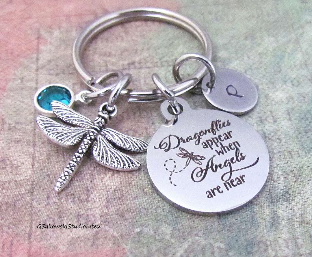 Dragonflies Appear When Angels Are Near Dragonfly Charm Key Ring ...