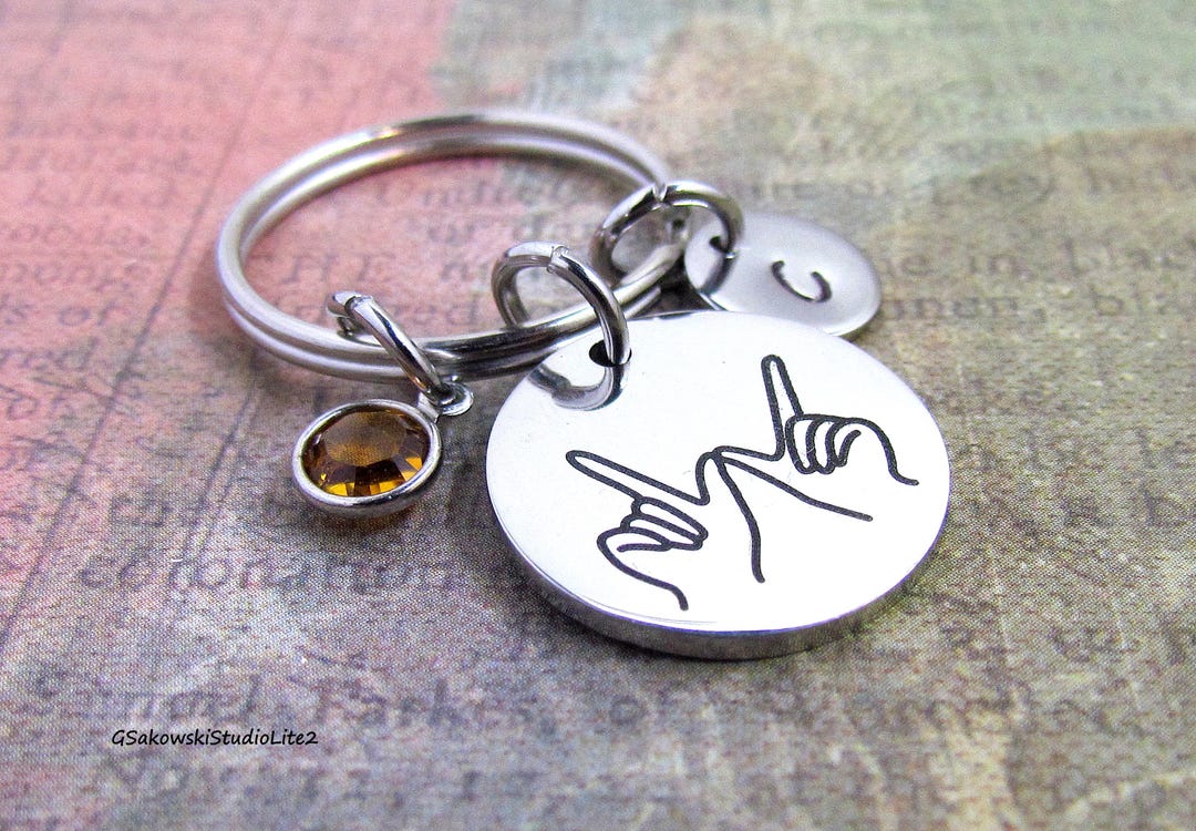 Victory Hand Gesture Keyring Personalized "v" Hand Sign Keychain Friend ...