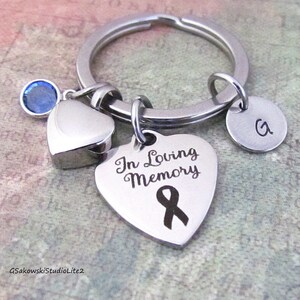 Heart Urn in Loving Memory Personalized Key Ring, Cremation Memorial ...