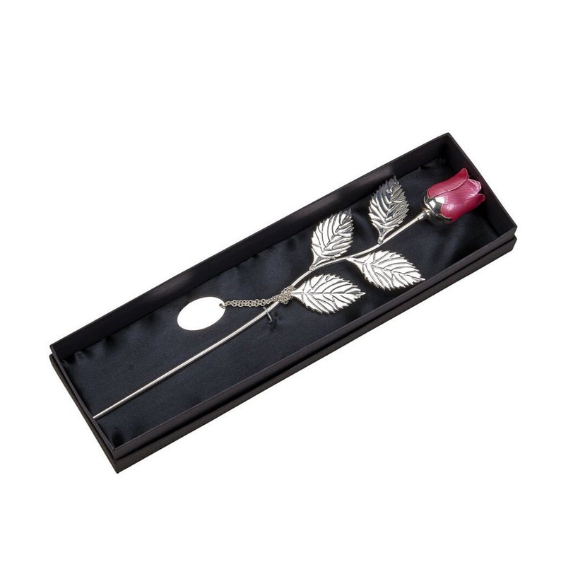 Custom Pink Rose With Pendant Engraved Free for Weddings - Etsy