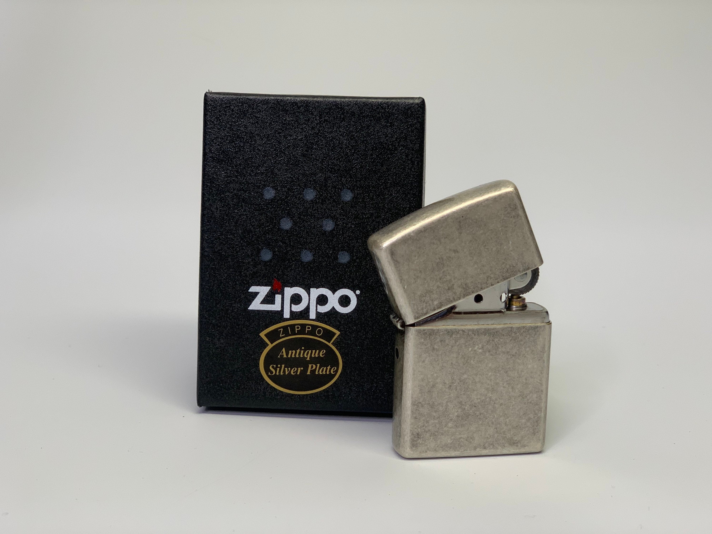 Antique Silver Zippo Lighter Engraved Free A gift for him on | Etsy