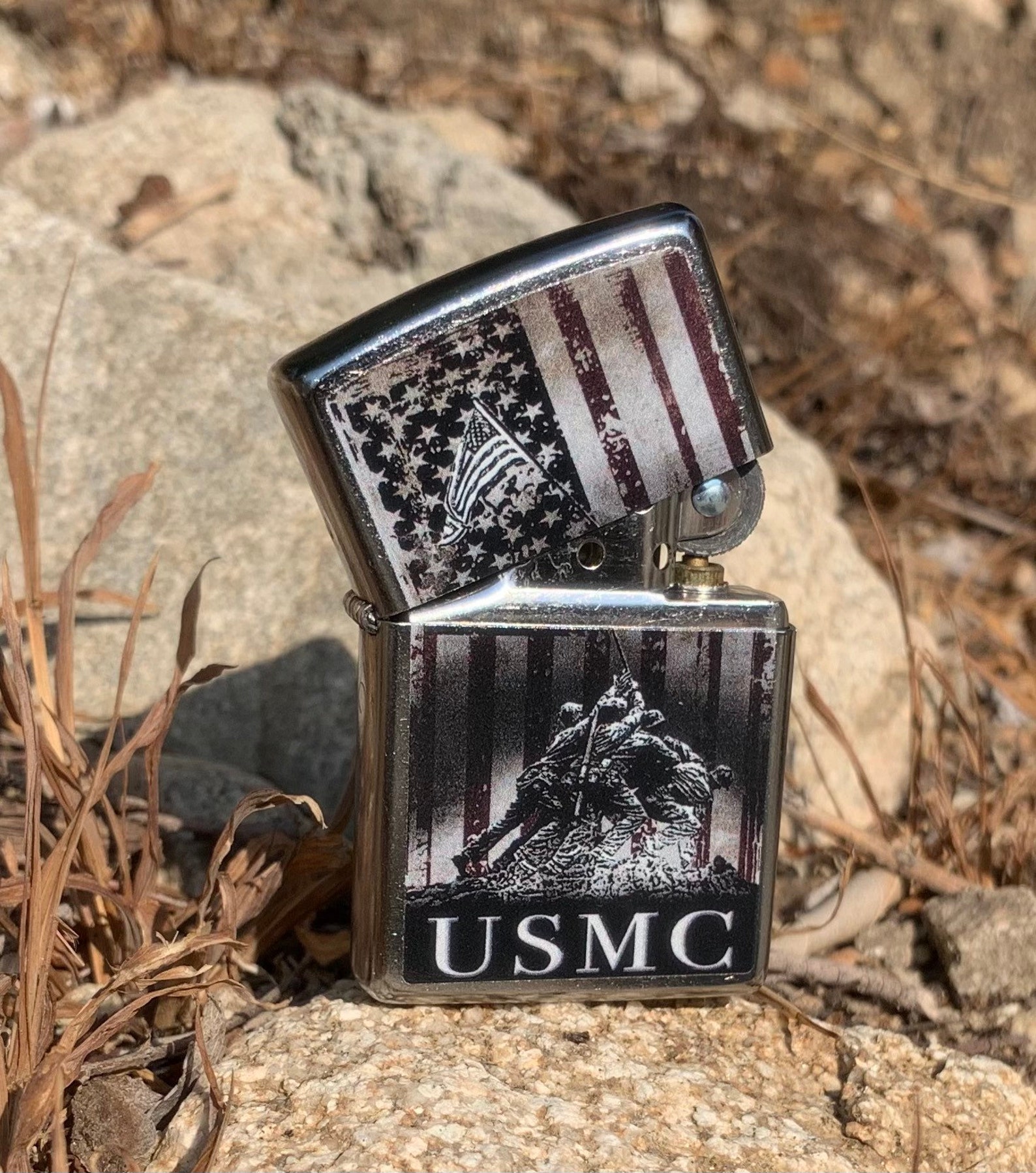 Custom Engraved USMC Marine Corps Brushed Silver Finish Zippo - Etsy