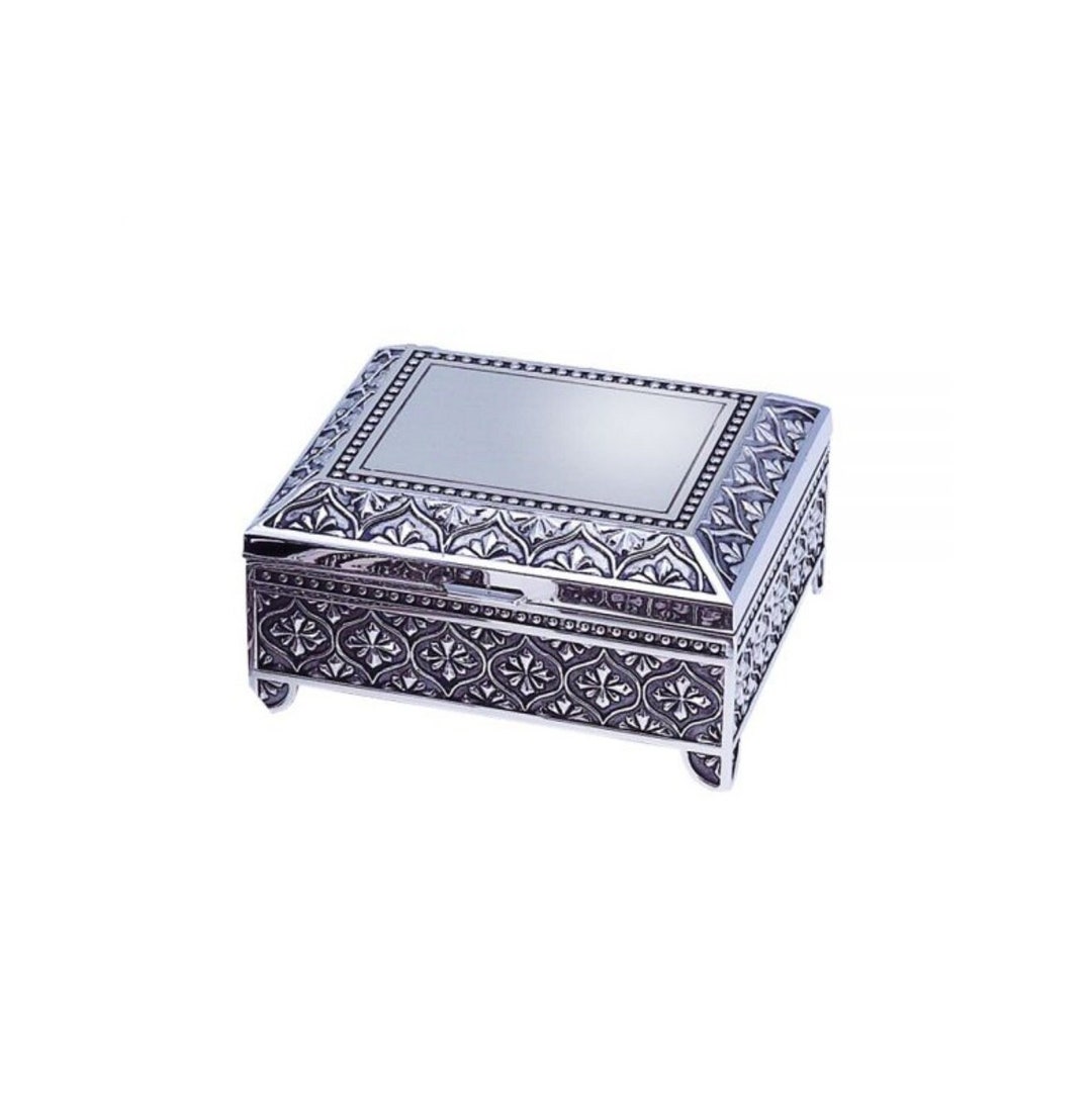 Engraved Silver Ornate Jewelry Box: Personalized Keepsake - Etsy