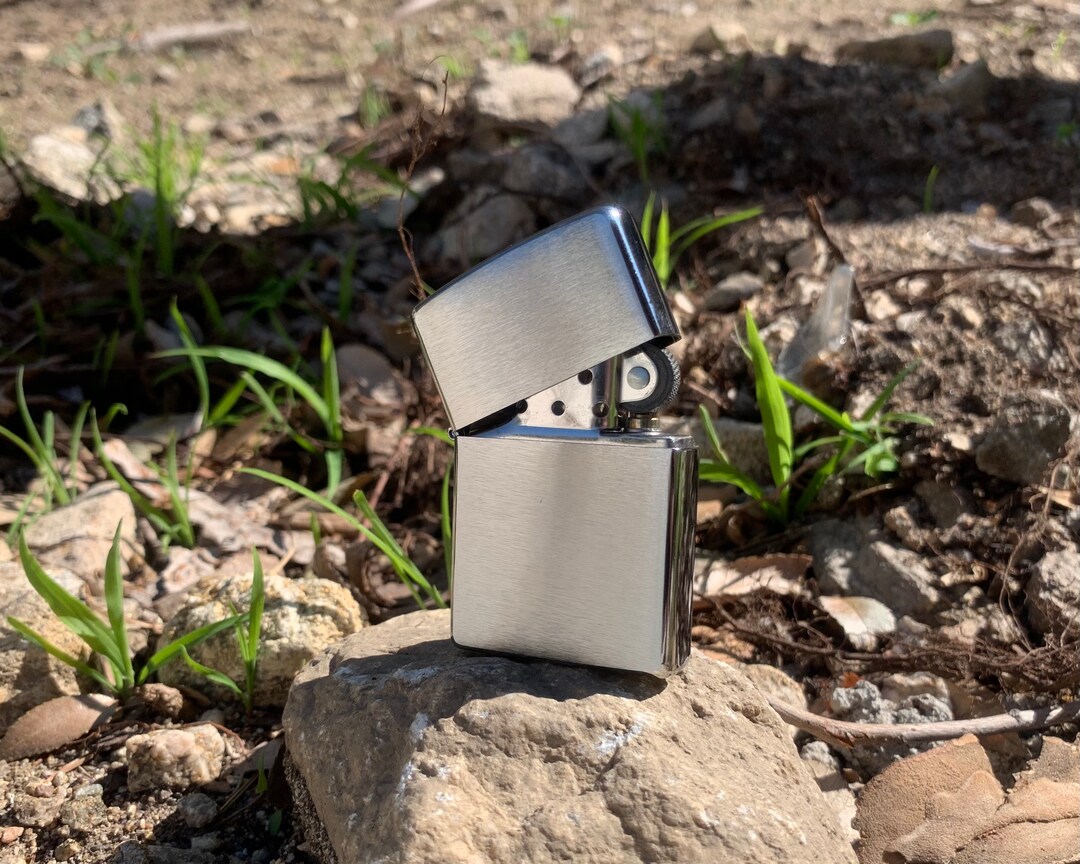 Genuine Armor Brushed Chrome Custom Zippo Lighter Personalized Free ...