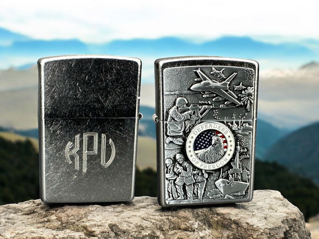 Military Zippo Lighter: Personalized Brushed Silver, Free Engraving - Etsy