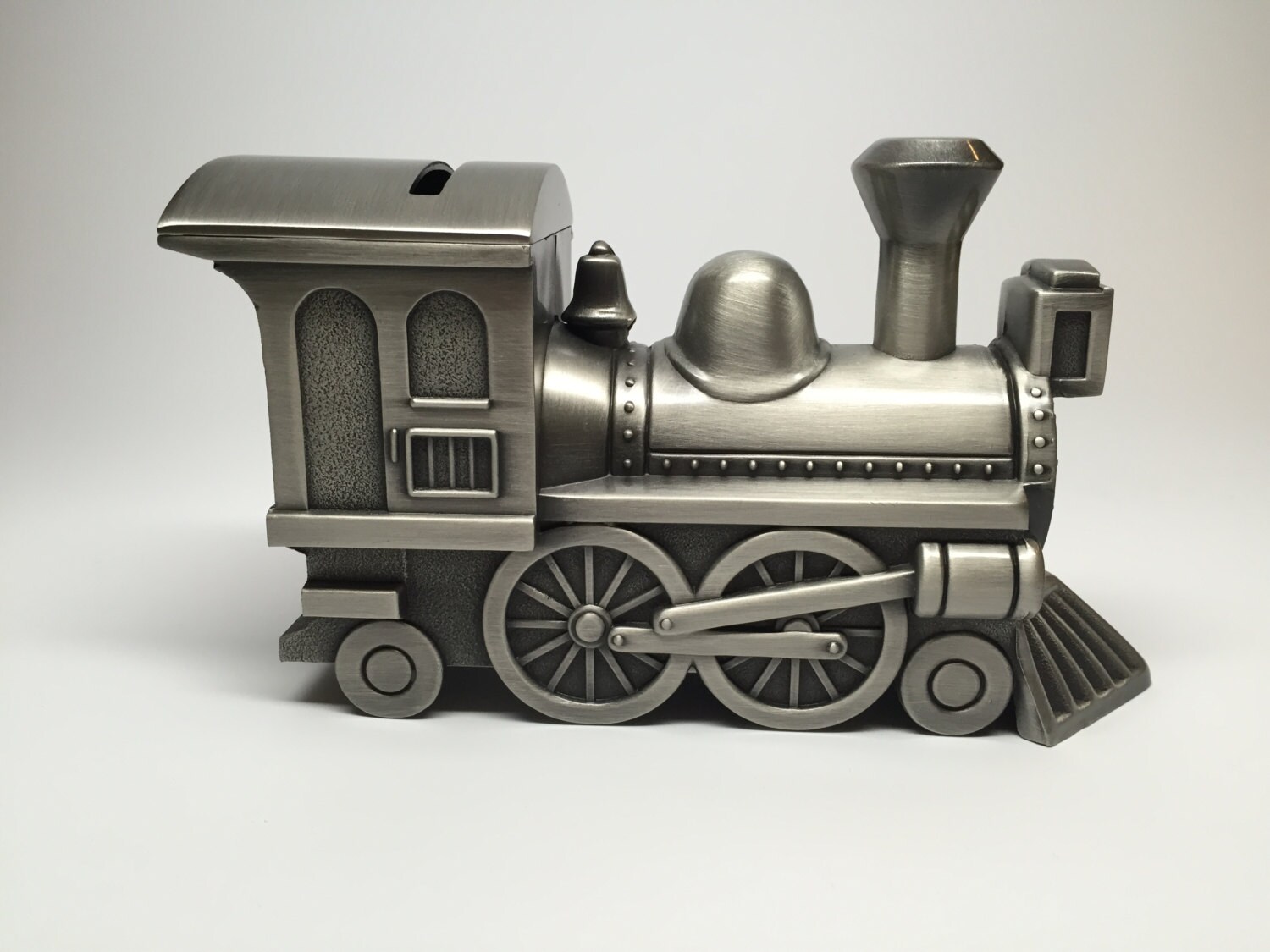 Personalized Pewter Train Coin Bank Personalized Free for baby | Etsy