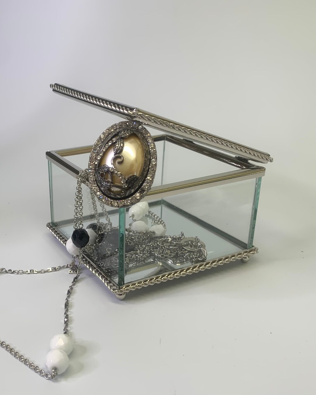 Personalized Square Glass Jewelry Box: Engraved Gift for Mom - Etsy