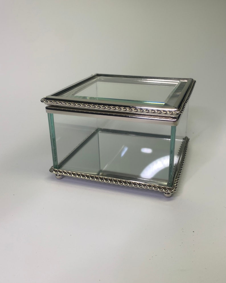 Personalized Square Glass Jewelry Box: Engraved Gift for Mom - Etsy