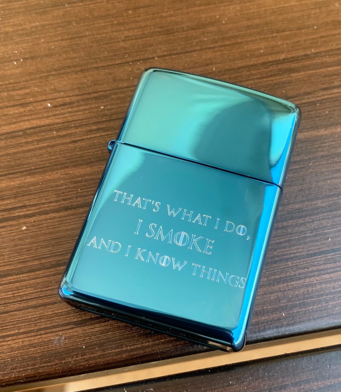 Genuine Zippo Lighter Sapphire Blue Engraved Free Gift for Him - Etsy