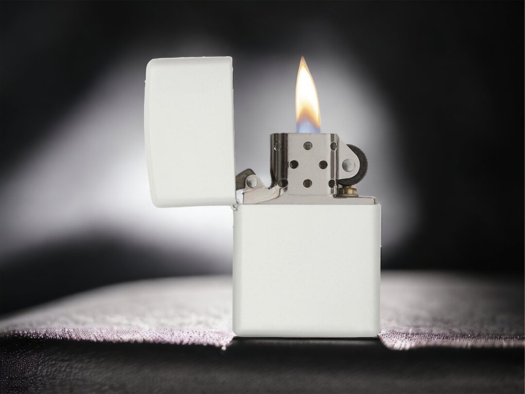 Genuine White Matte Zippo Lighter Engraved Free Gift for Him Her ...
