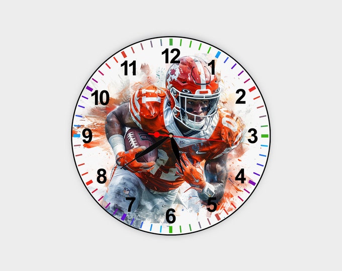 A Special Wall Clock, a Clock With Digital Art of American Football ...
