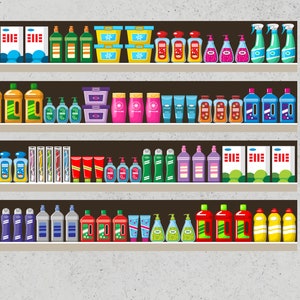 Vinyl Stickers for Stairs Inspired by Shelves of Supermarket Products ...