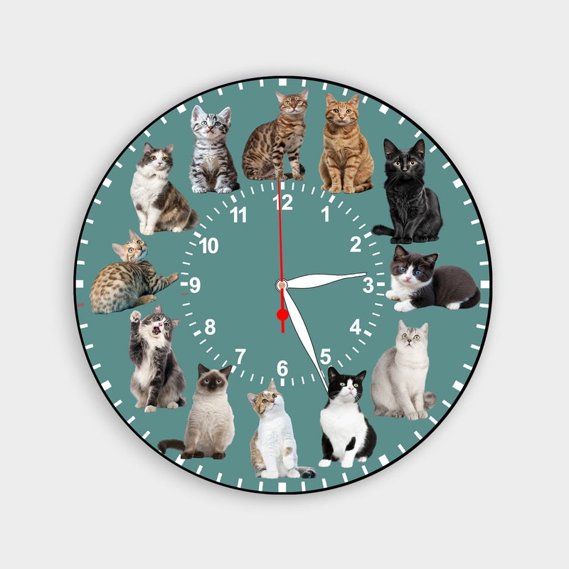 Cat Wall Clock - Etsy