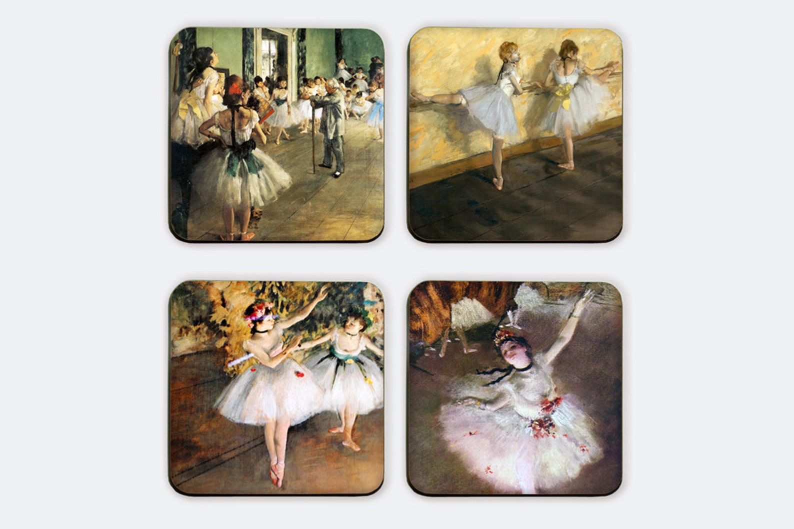 Edgar Degas - Magnetic Coasters Including Wooden Stand Set, Romantic ...