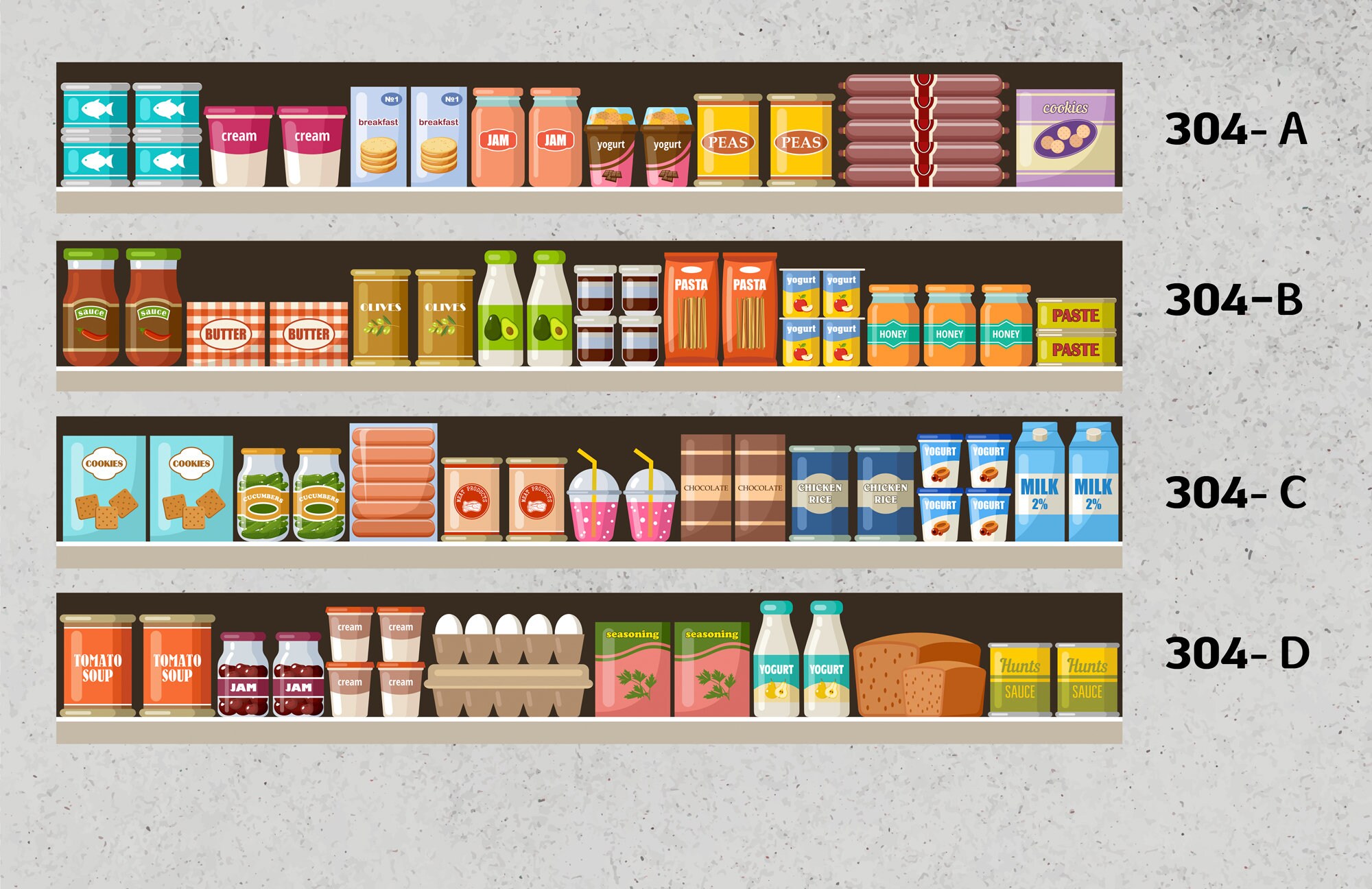 Vinyl Stickers for Stairs Inspired by Shelves of Supermarket Products ...