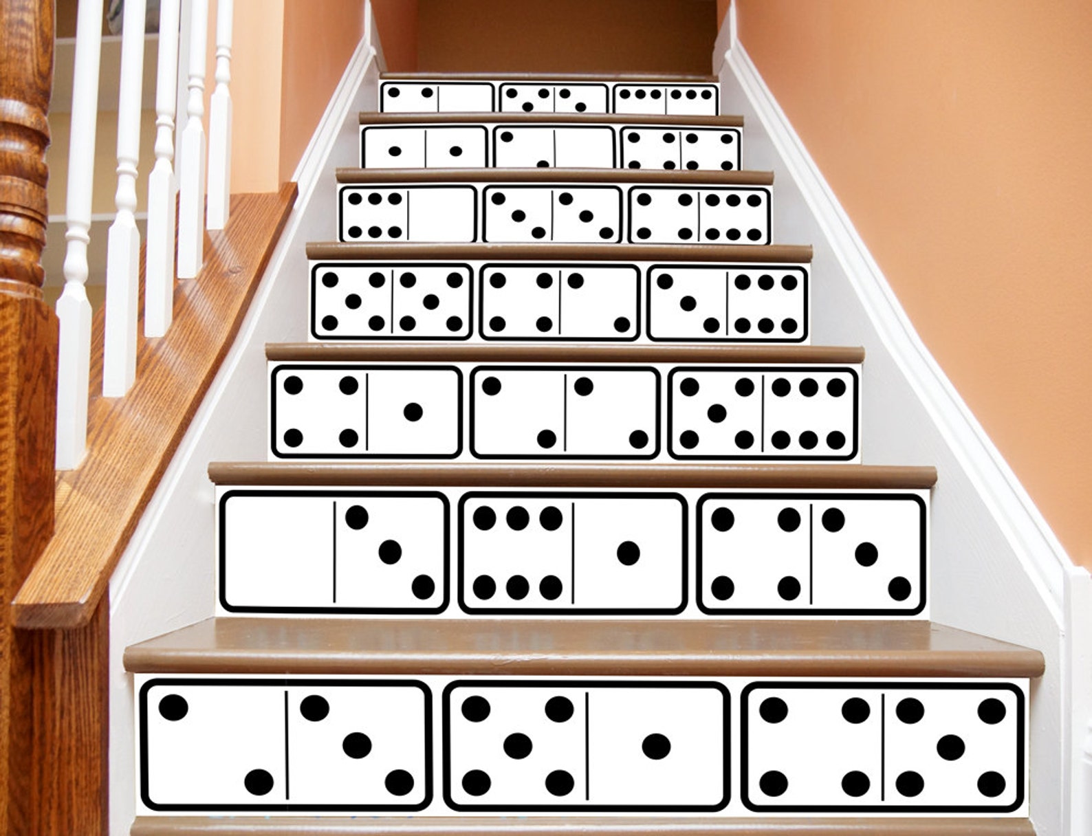 Domino Style Tiles, Waterproof Vinyl Tile Pack of 56, Tile Decals for ...