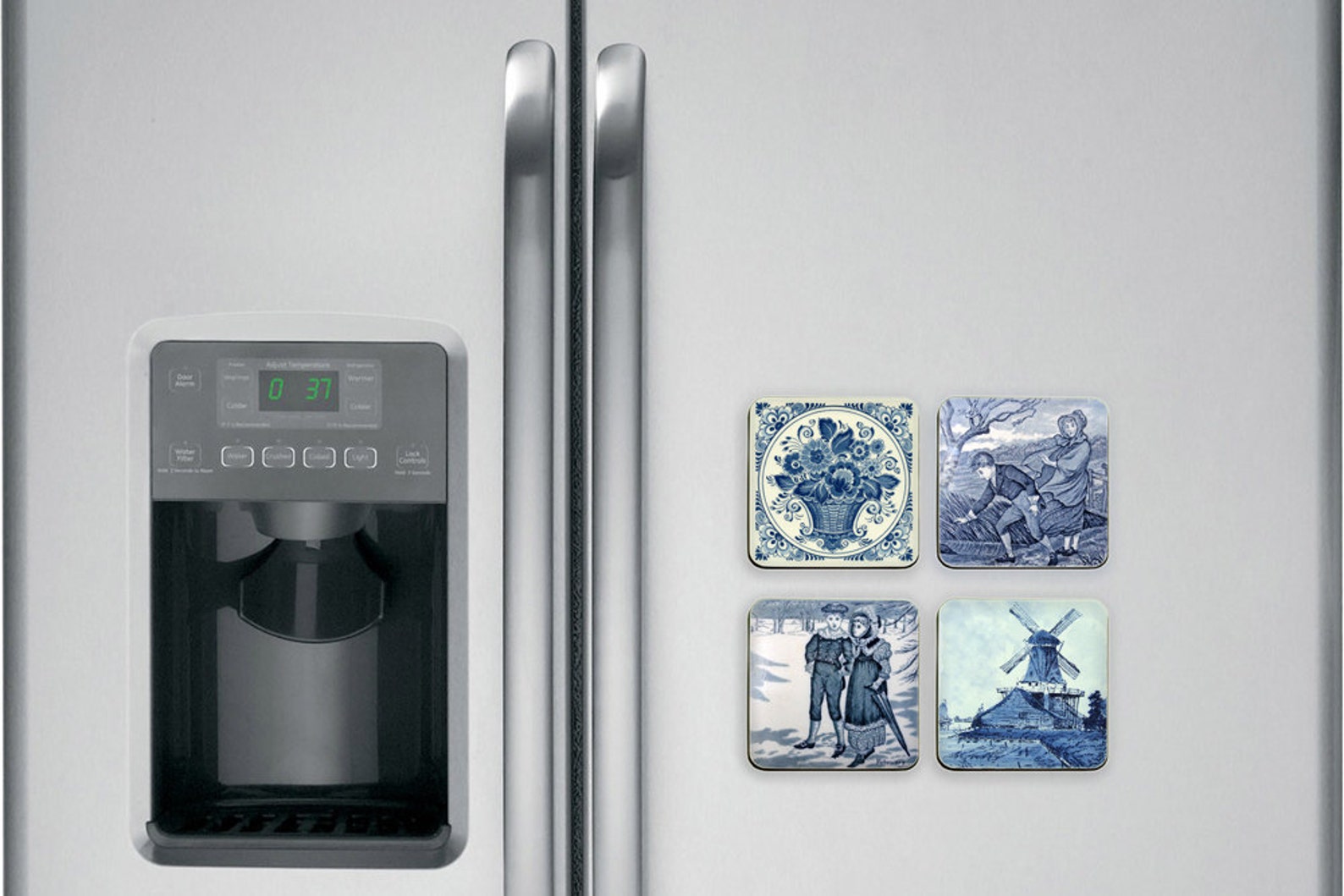 B Dutch Cultural Magnetic Coasters Including Wooden Stand Set, Coaster ...