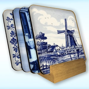 A Dutch Cultural Magnetic Coasters Including Wooden Stand Set, Coaster ...