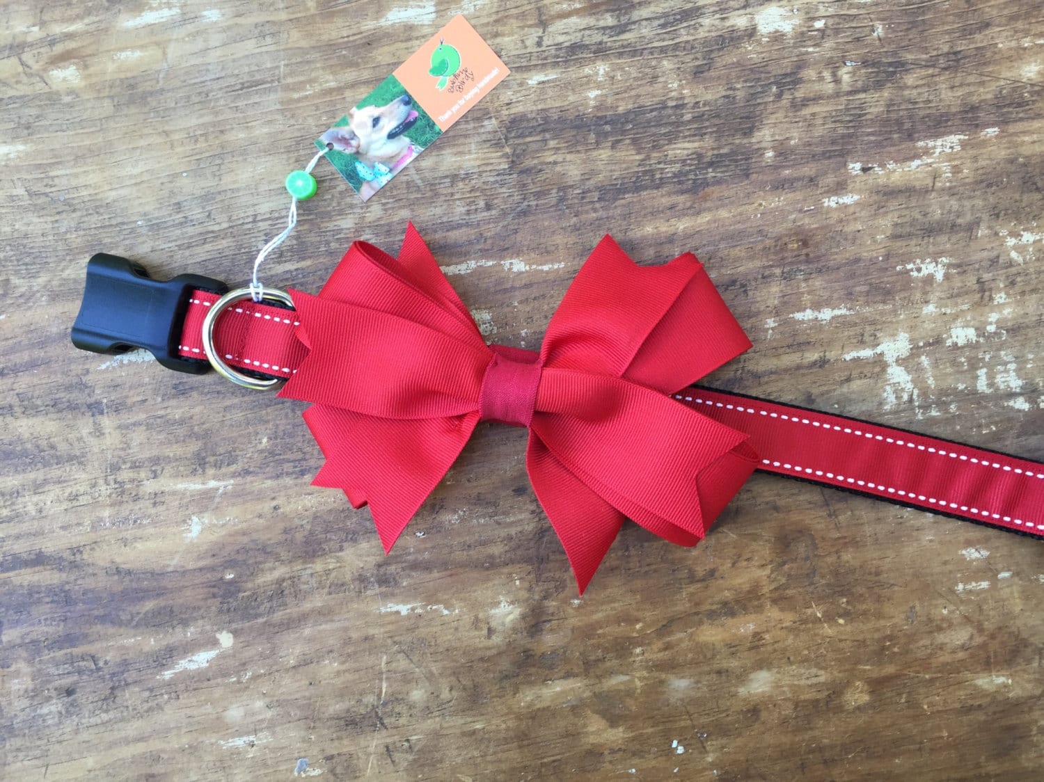 Beautiful Red Bow Dog Collar Red Dog Collar Dressy Dog | Etsy