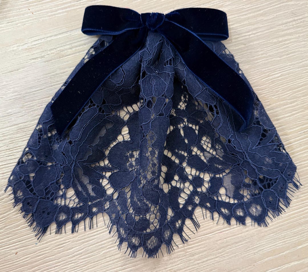 Lace Hair Doily With Velvet Bow G - Etsy