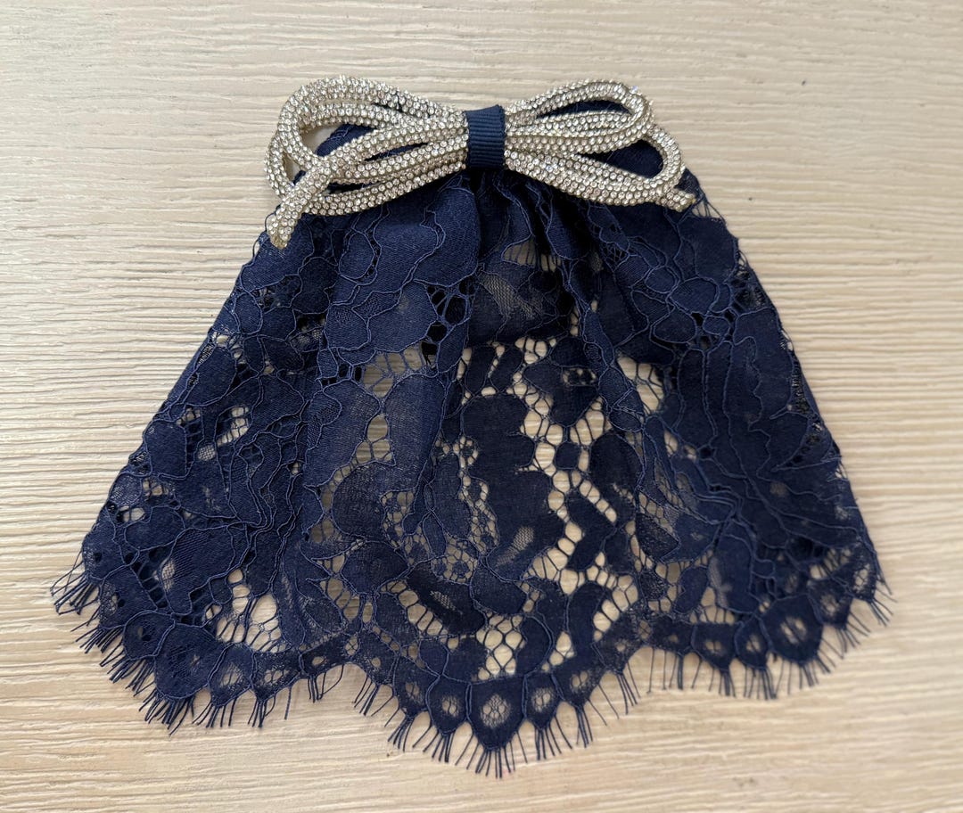 Lace Hair Doily With Rhinestone Bow - Etsy