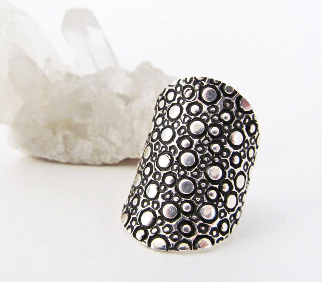 Organic Textured Sterling Silver Ring, Earthy Modernist Style, Women's ...