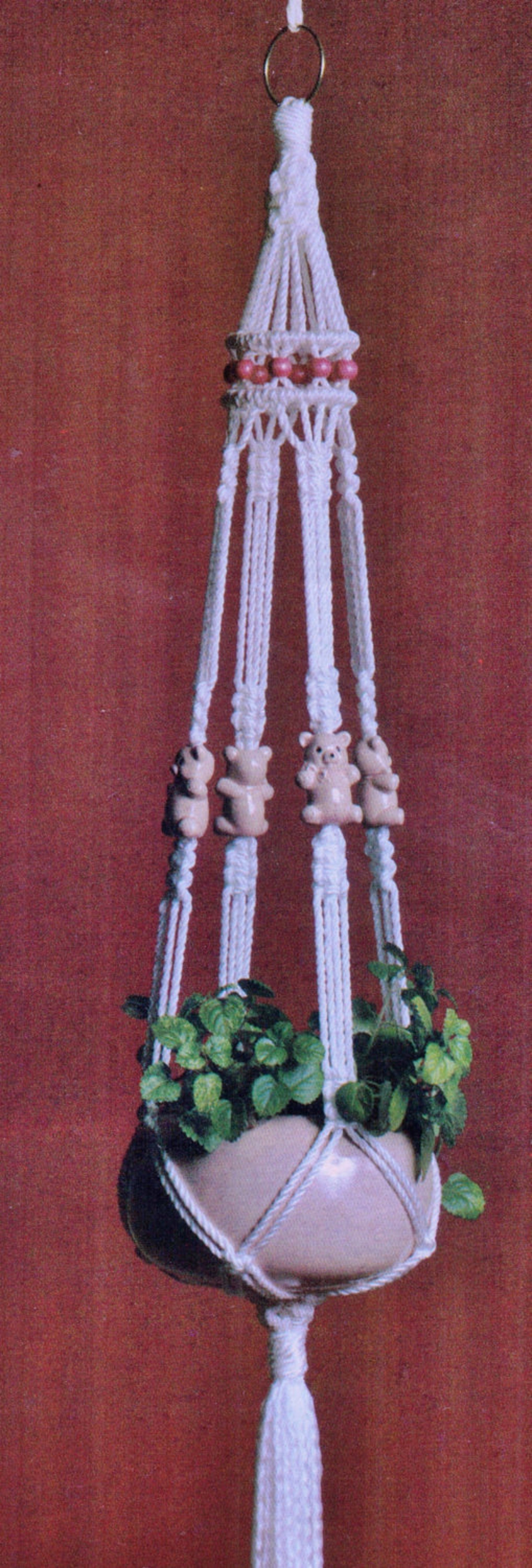 Vintage 1970s Macrame Hanging Pot Plant Holder or Fruit Basket Set of 2 ...
