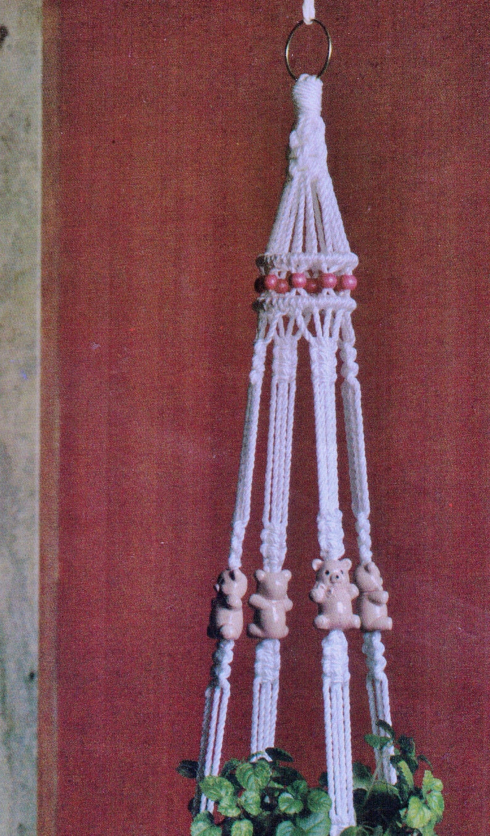 Vintage 1970s Macrame Hanging Pot Plant Holder or Fruit Basket Set of 2 ...