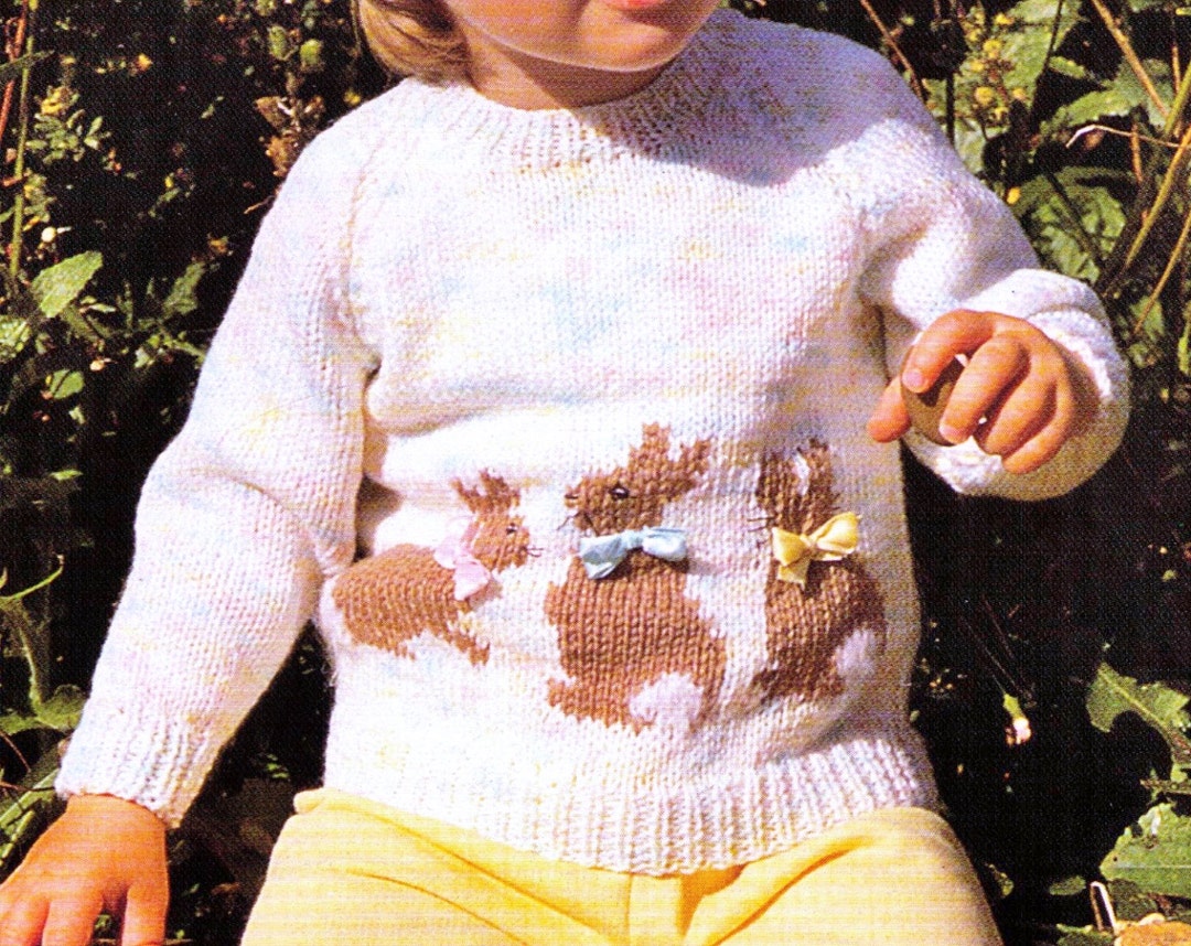 EASTER BUNNIES Rabbits Sweater Jumper Babies Children's Boys Girls Size ...