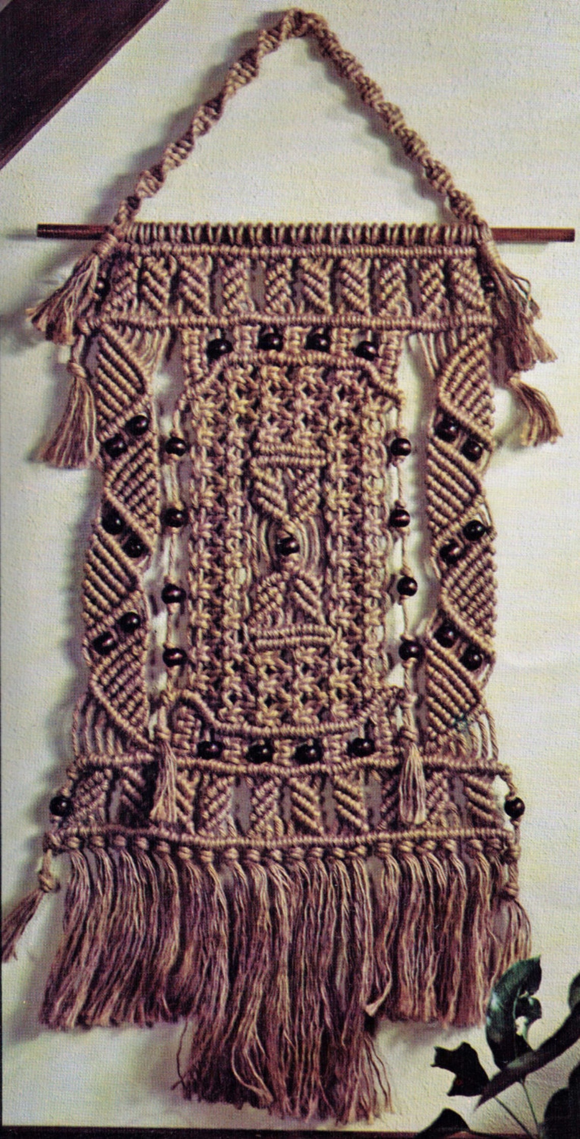 Vintage 1970s Macrame Rare Wall Hanging Rustic Ribbed Retro Decor ...