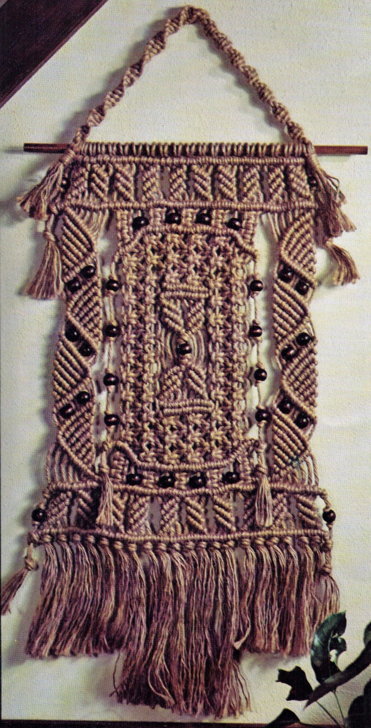 Vintage 1970s Macrame Rare Wall Hanging Rustic Ribbed Retro Decor ...