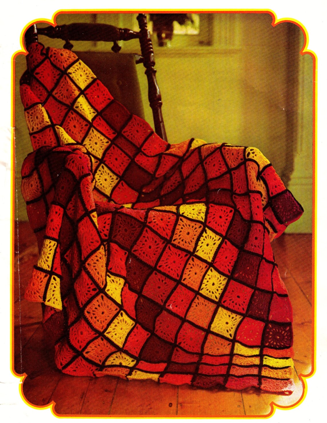 Vintage AUTUMN FALL Colors Patchwork in Squares Warm Rug - Etsy