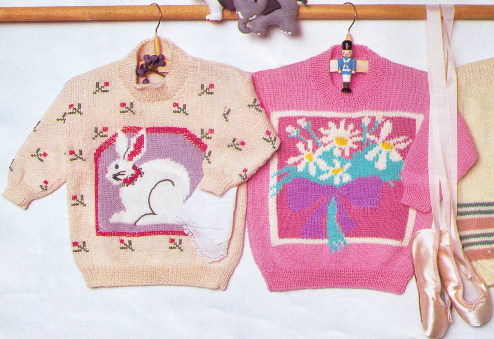 EASTER or SPRING Rabbit and Flowers Winter Jumper for Children Girls ...