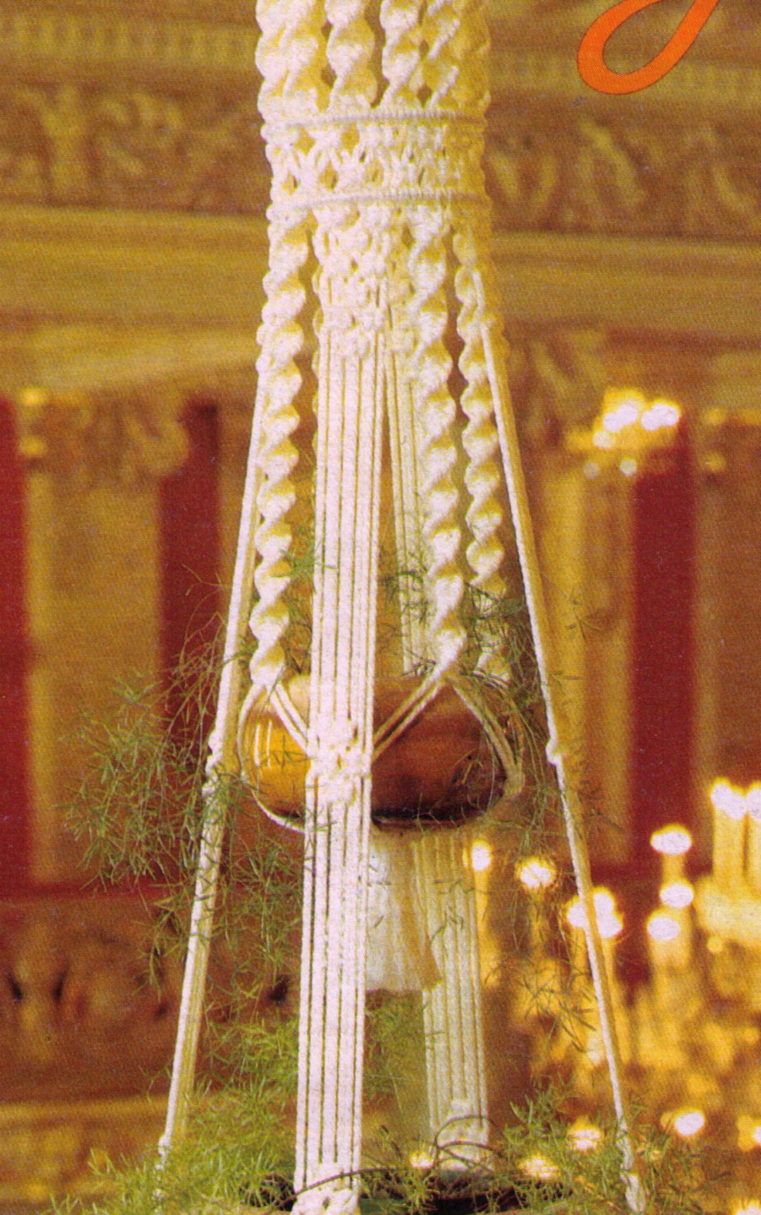 Vintage 1970's Retro Macrame Hanging Pot Plant Holder or a Fruit Basket ...